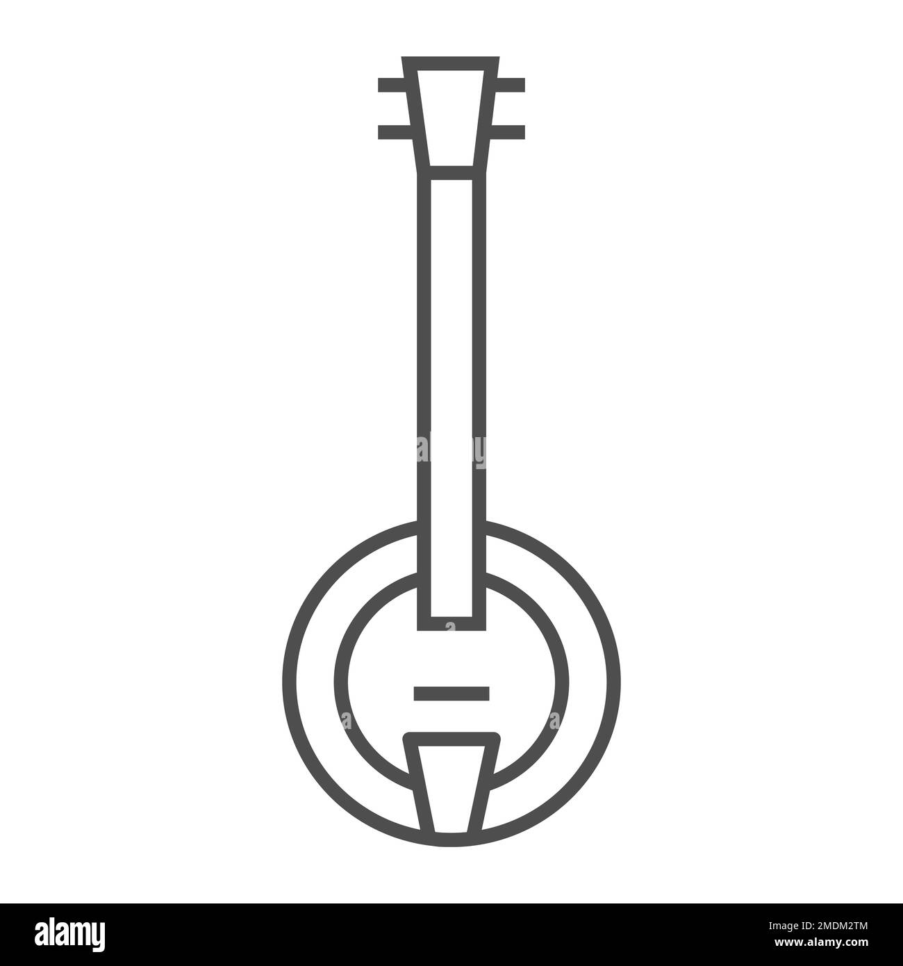Banjo thin line icon, music and country, instrument sign, vector ...