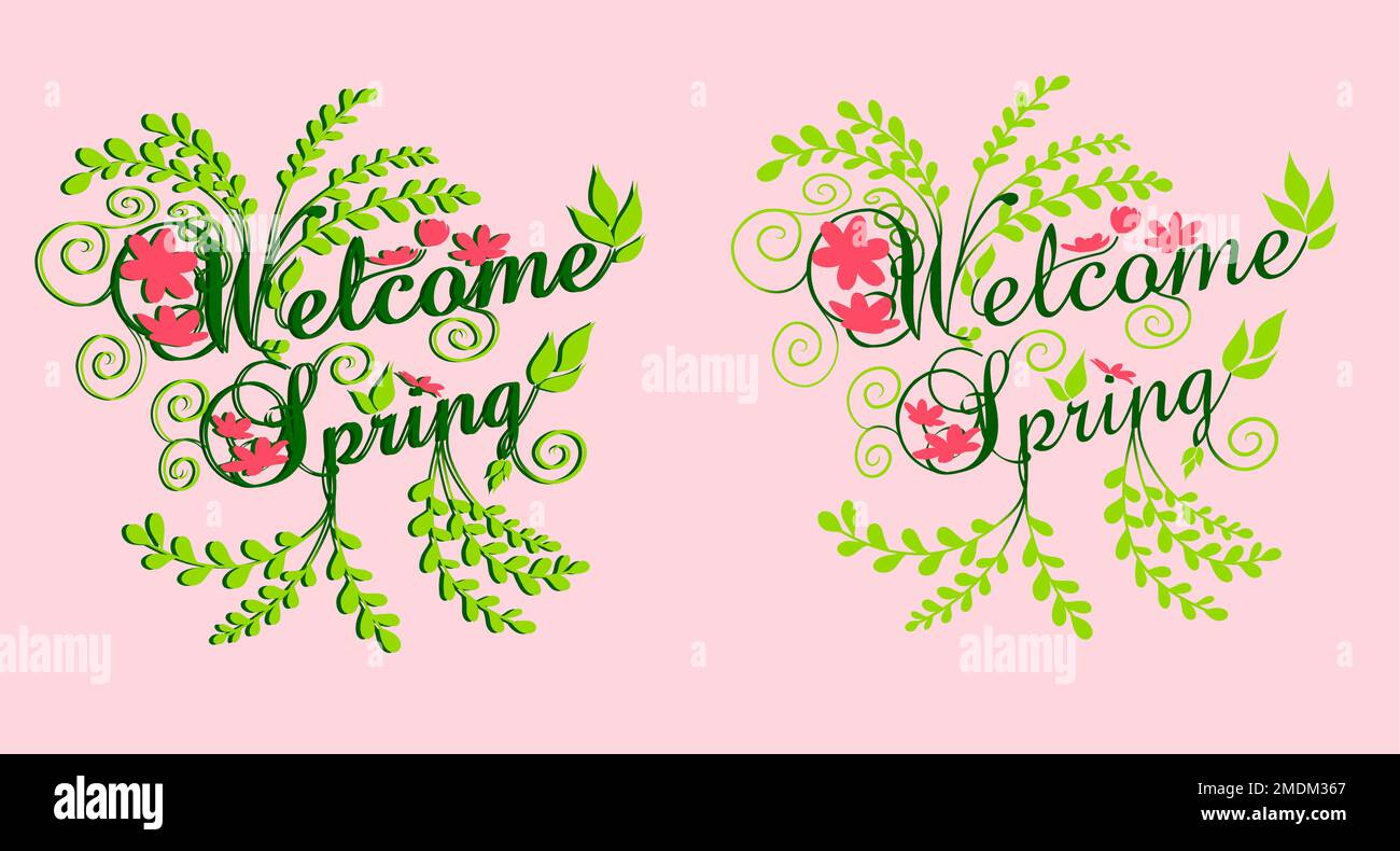 Springtime holiday seasonal quotes and wishes icons. Vector isolated ...