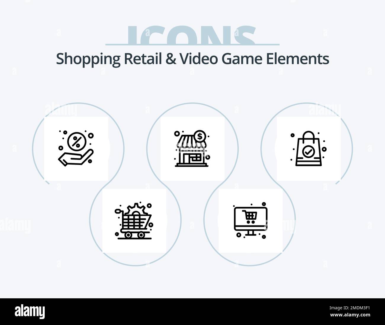 Shoping Retail And Video Game Elements Line Icon Pack 5 Icon Design ... Shoping Retail And Video Game Elements Line Icon Pack 5 Icon Design ...