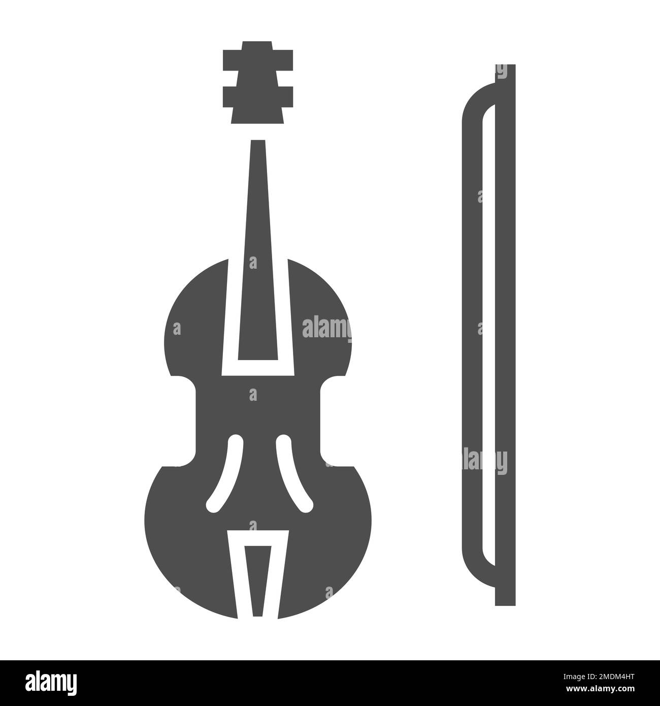 Violin glyph icon, musical and instrument, viola sign, vector graphics ...