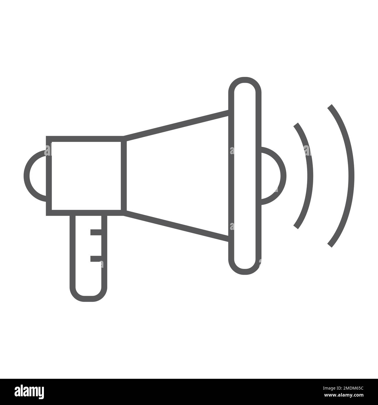 Viral marketing thin line icon, advertisement and media, megaphone sign ...