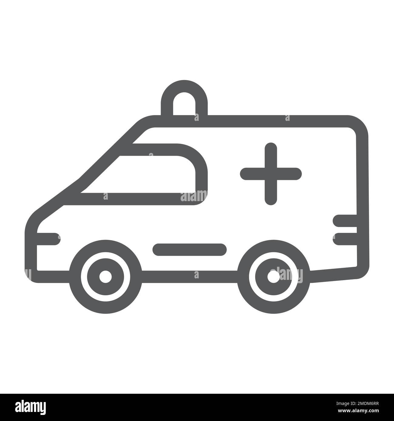 Ambulance line icon, medical and car, emergency sign, vector graphics ...