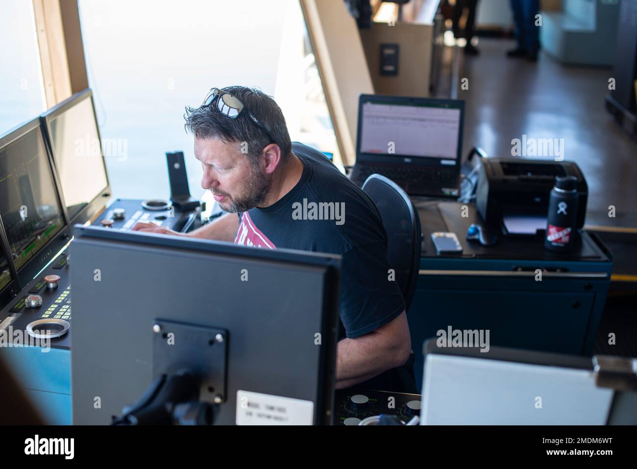 Steve VanHorn, a third mate on the Essayons, one of two hopper dredges ...