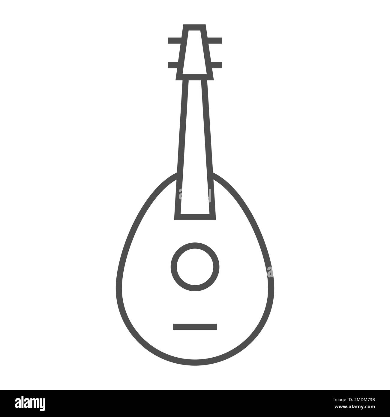 Mandolin line icon, musical and string, guitar sign, vector graphics, a ...