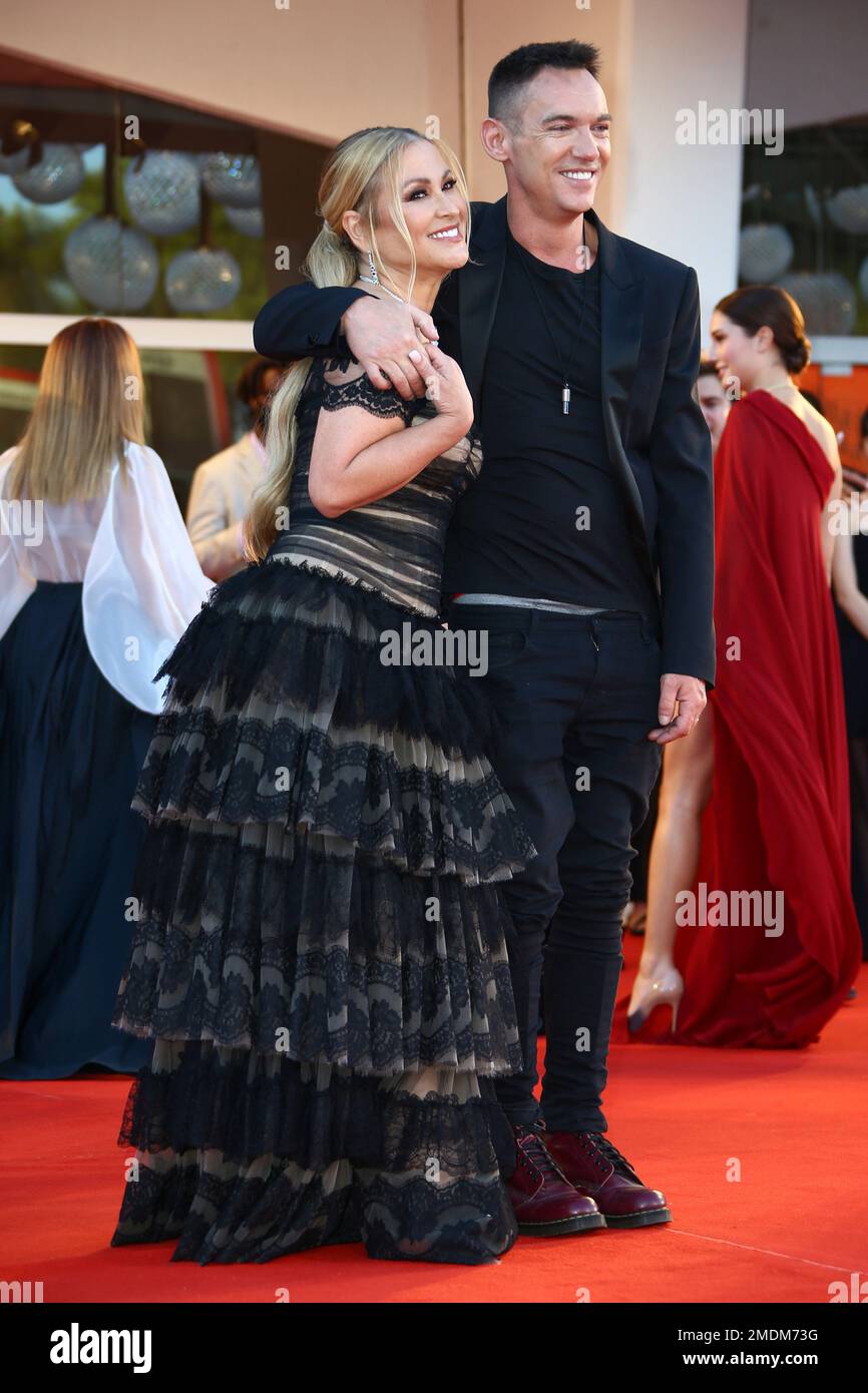 Anastacia, left, and Jonathan Rhys Myers pose for photographers upon ...