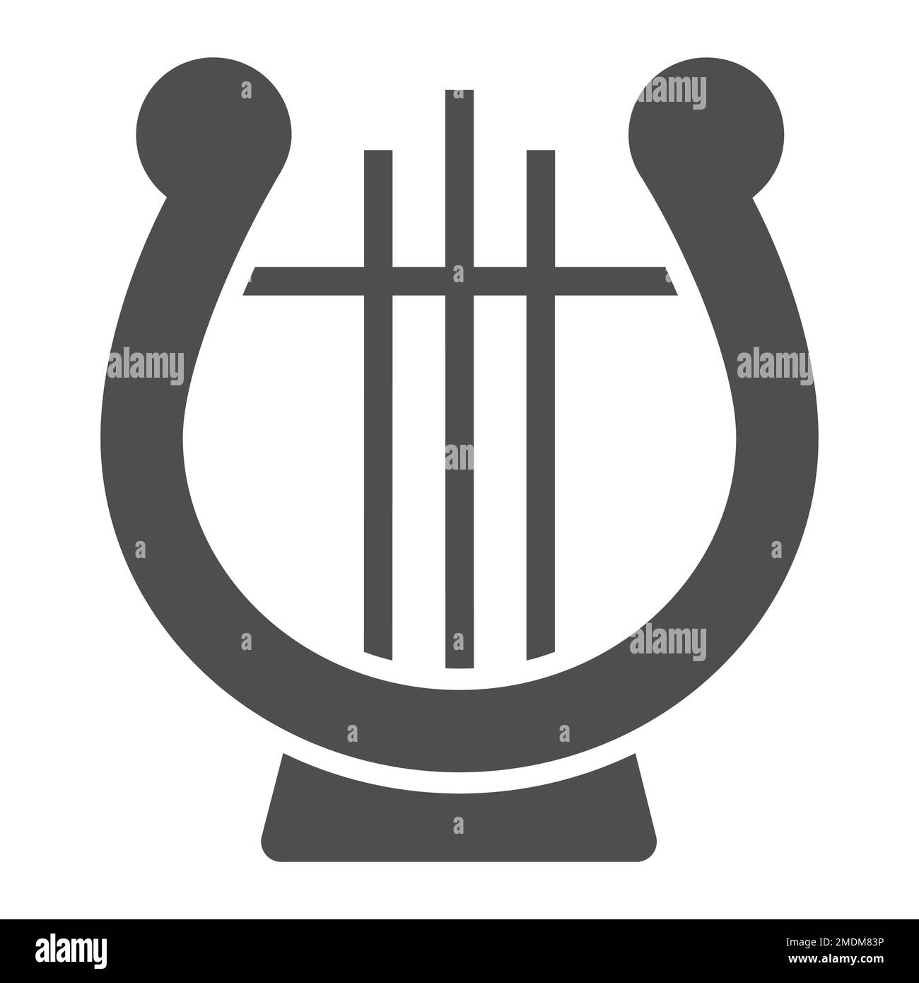 Lyre glyph icon, musical and ancient, harp sign, vector graphics, a ...