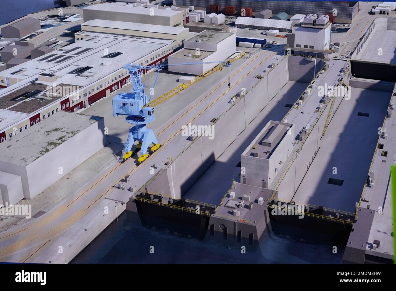 A poster on display at a groundbreaking ceremony shows the future $1.7 ...