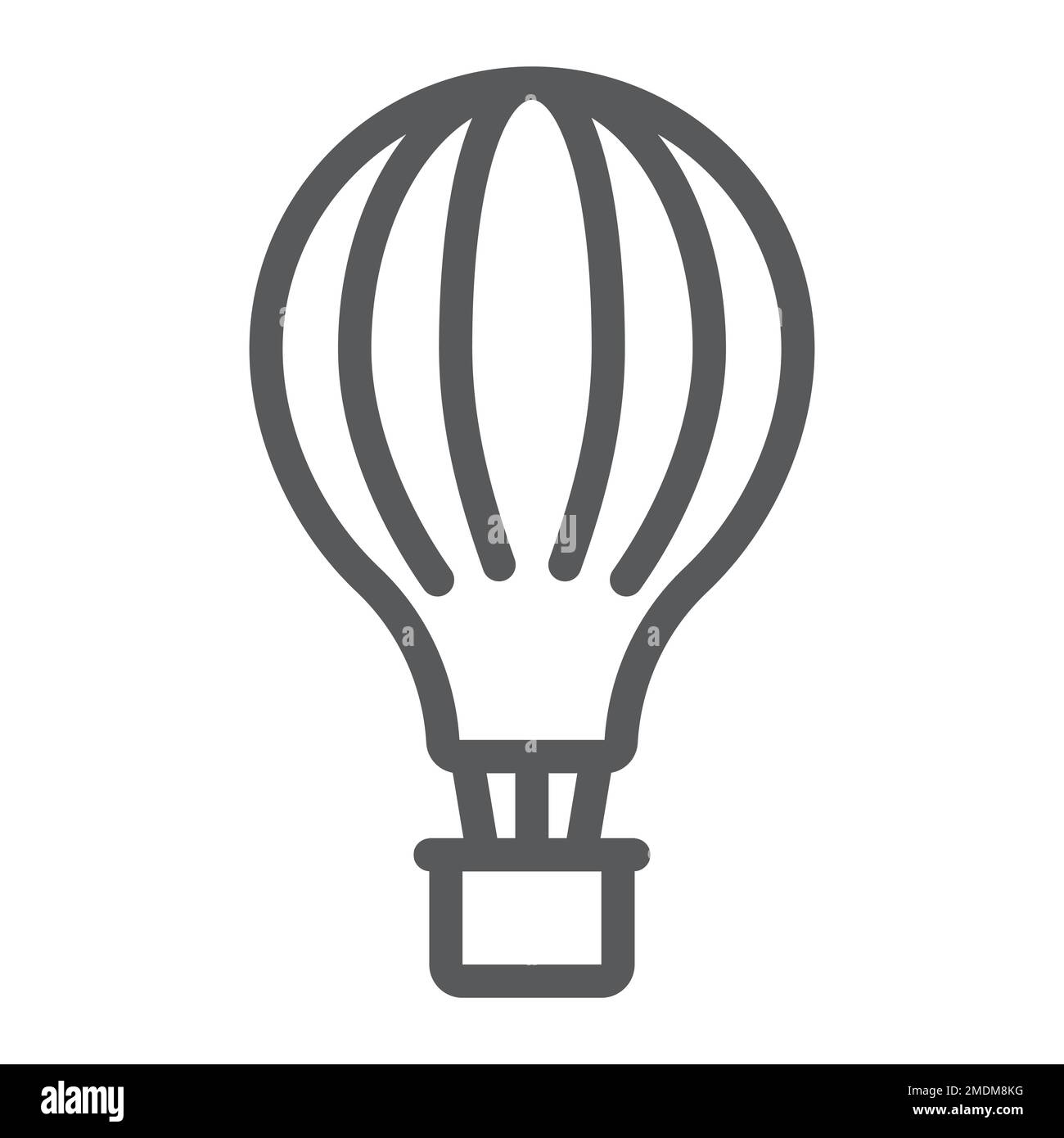 Hot air balloon line icon, airship and flight, aerostat sign, vector ...