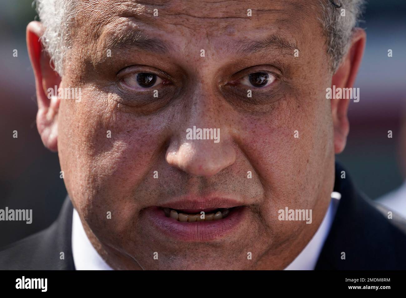 Navy Secretary Carlos Del Toro speaks to reporters following a ...