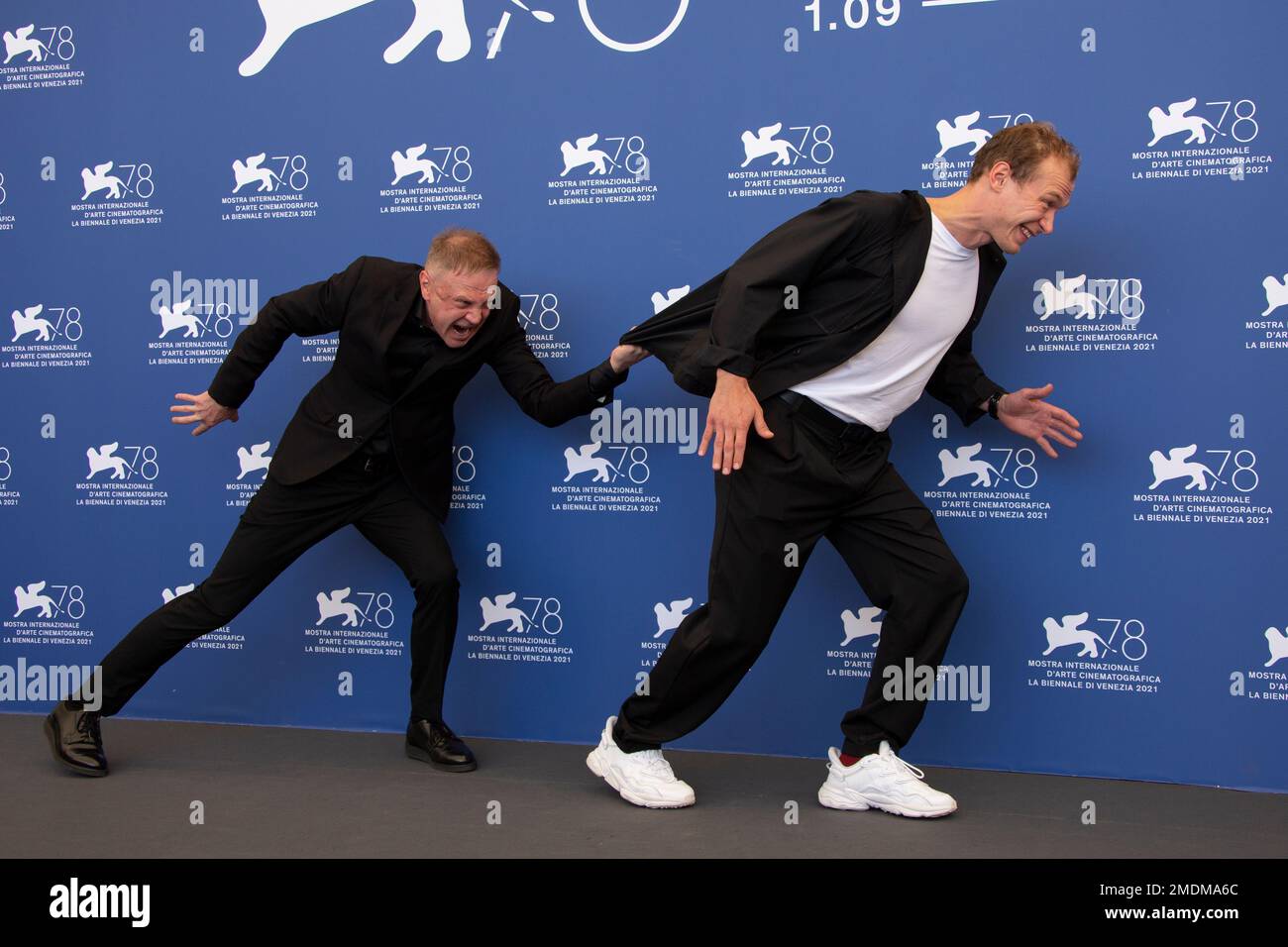 Timofey Tribuntsev, left, and Russian actor Yuriy Borisov pose for ...