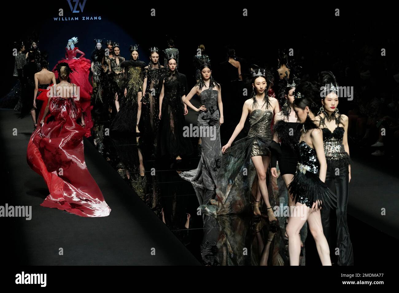 Models present the works from the William Zhang collection by designer ...