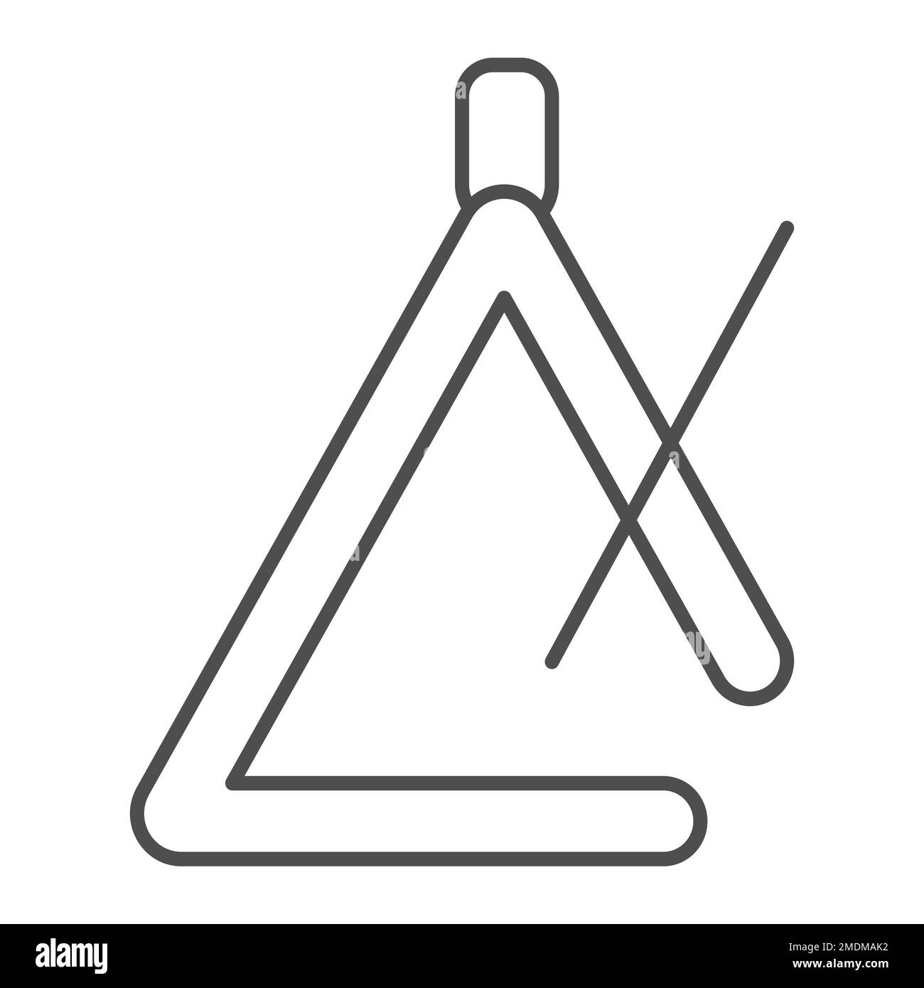 Triangle thin line icon, musical and play, instrument sign, vector ...