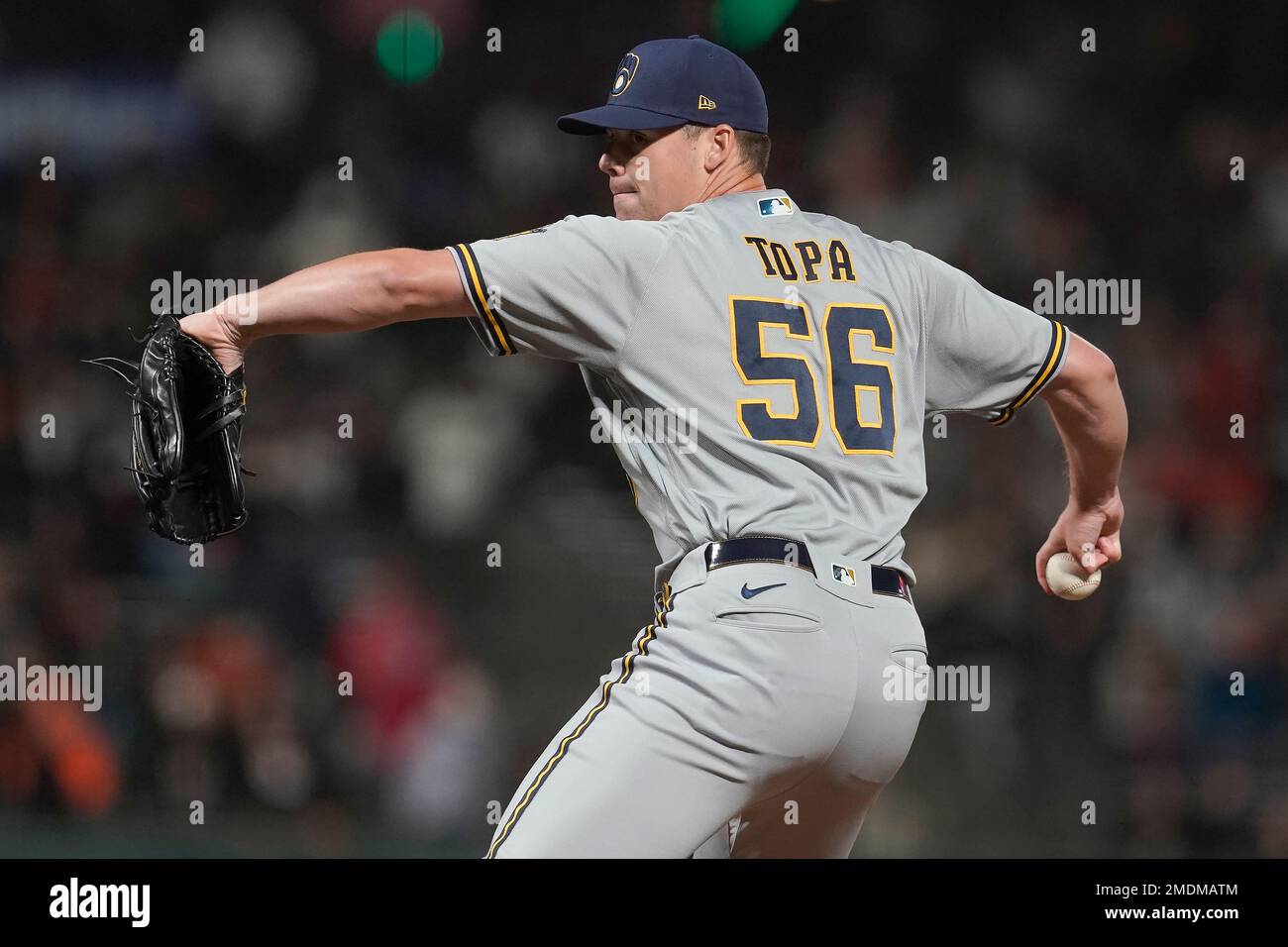 Milwaukee Brewers' Justin Topa against the San Francisco Giants during ...
