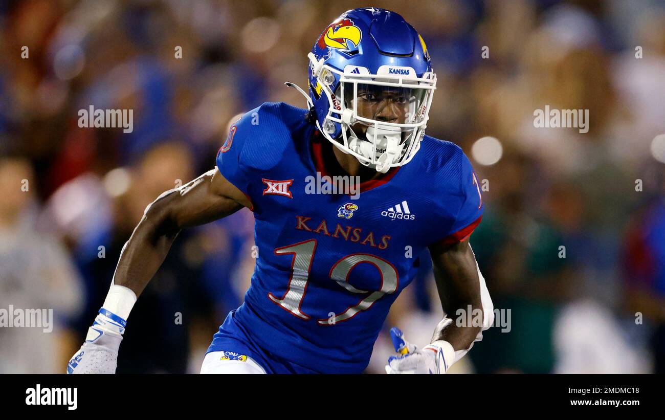 Kansas wide receiver Steven McBride during a NCAA football game on ...