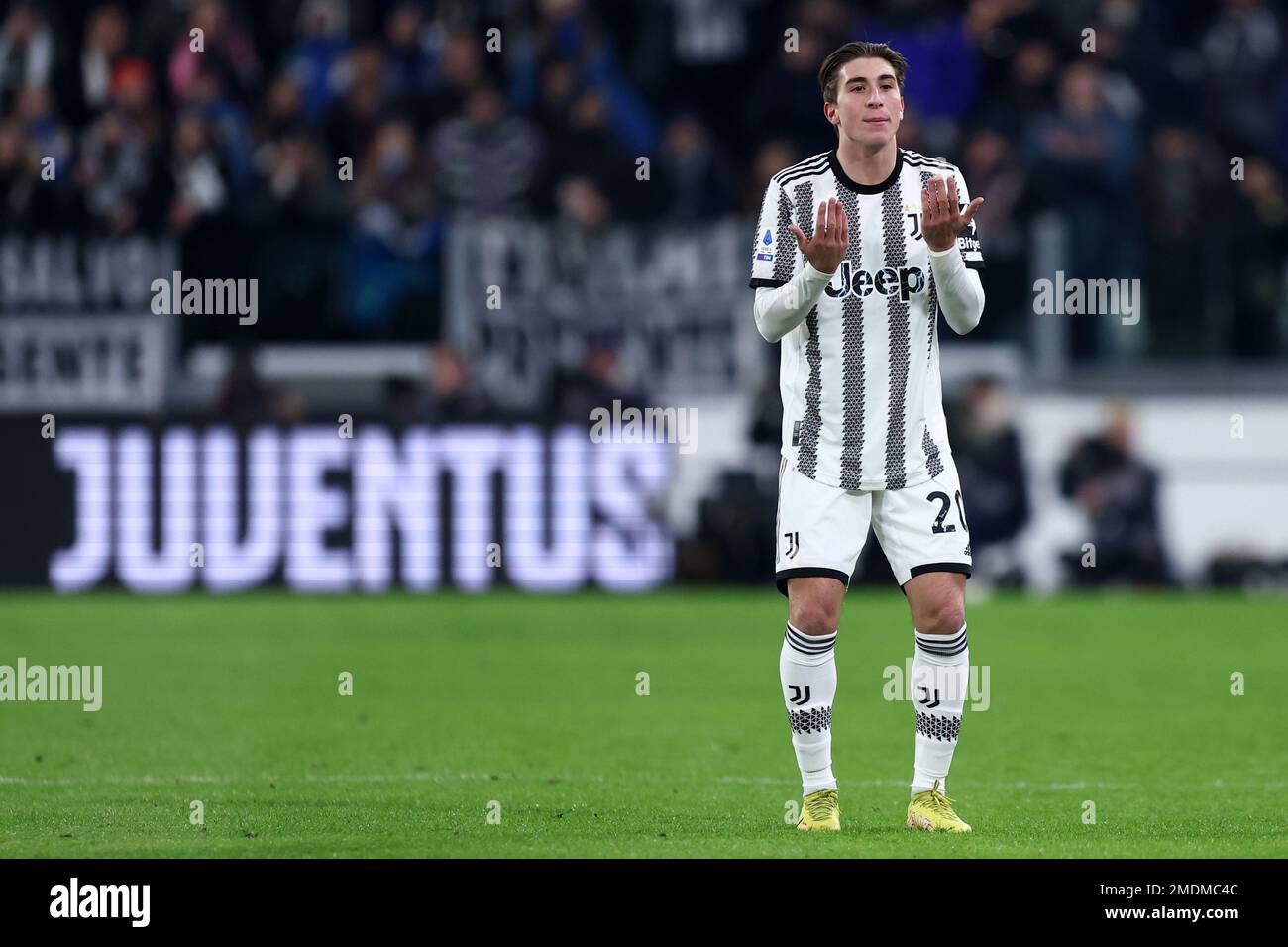 Torino, Italy. 22nd Jan, 2023. Fabio Miretti of Juventus Fc gestures ...