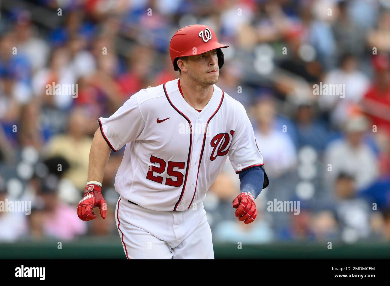 Washington Nationals' Riley Adams in action during a baseball game ...