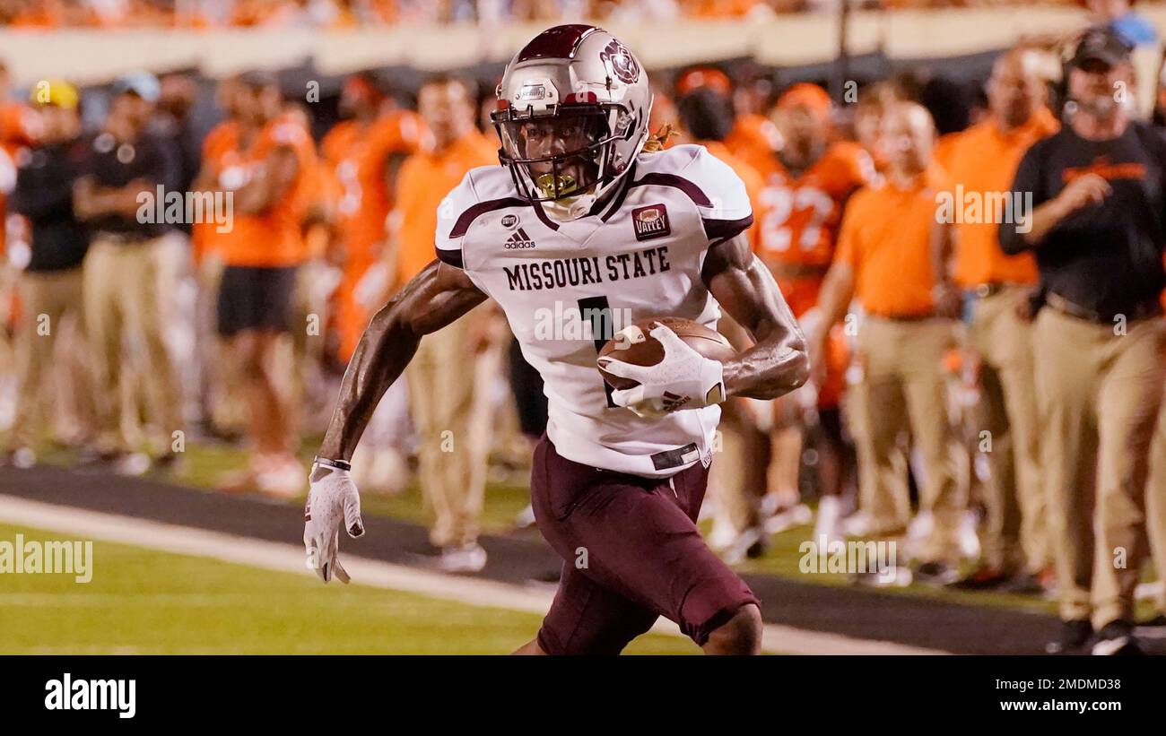 Missouri State wide receiver Xavier Lane (1) carries during an NCAA ...