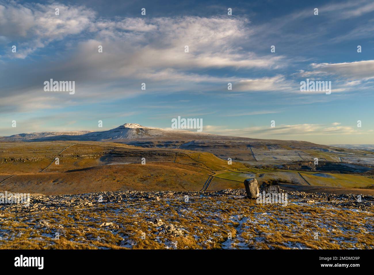 Ingleborough from above The Cheese Press Stone in Kingsdale, Yorkshire ...