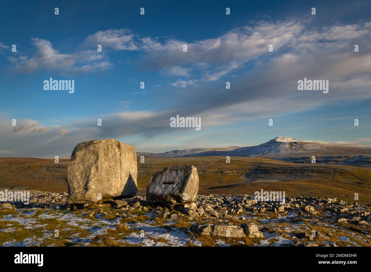 Ingleborough from The Cheese Press Stone above Kingsdale in the ...