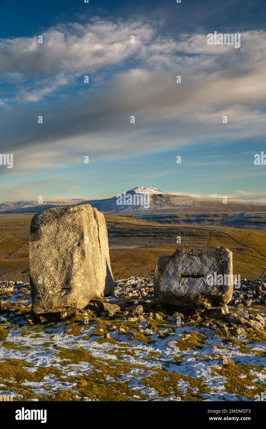 Ingleborough from The Cheese Press Stone above Kingsdale in the ...