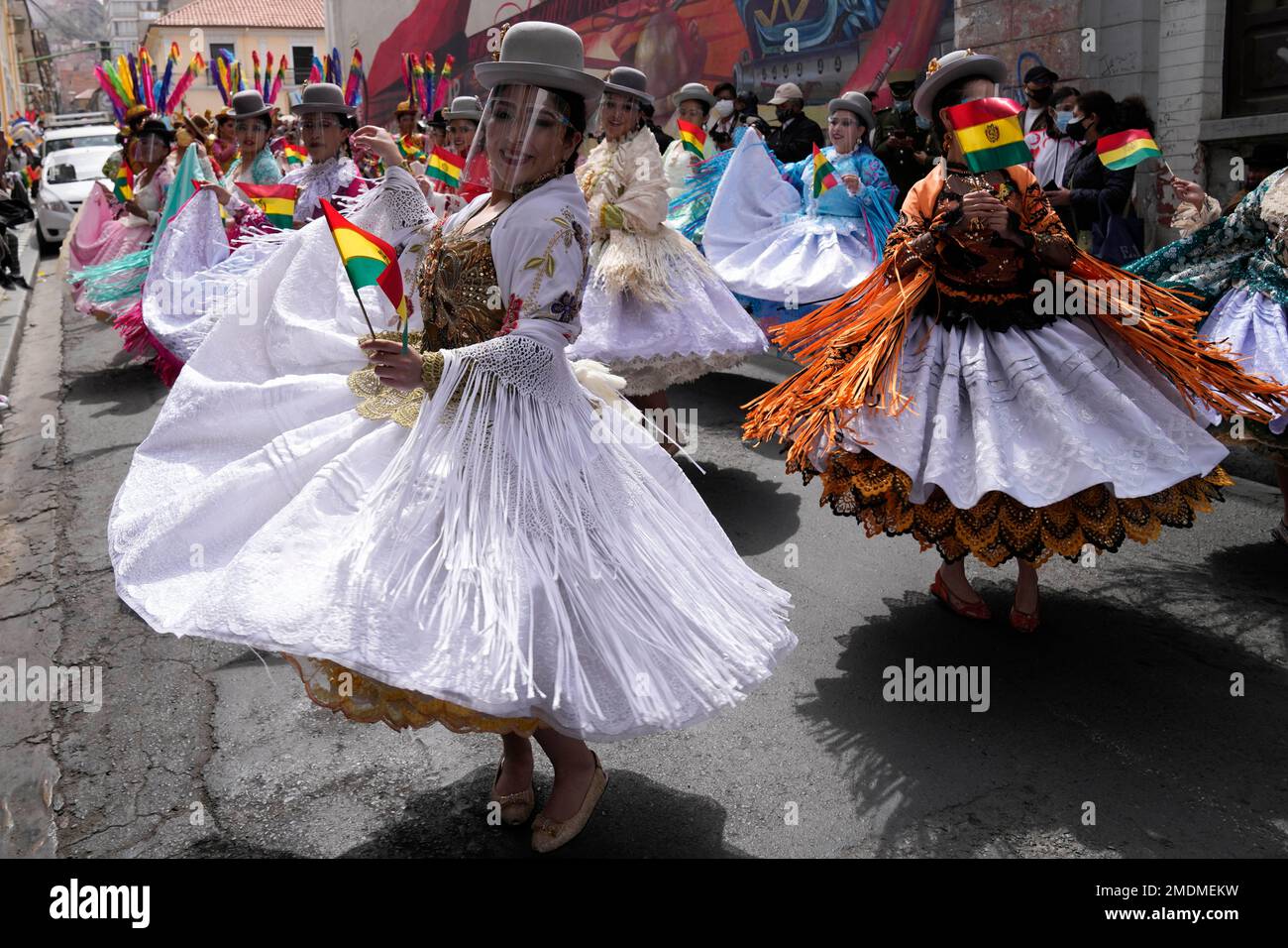 Dancers perform to celebrate the National Day of the Morenada Dance in ...