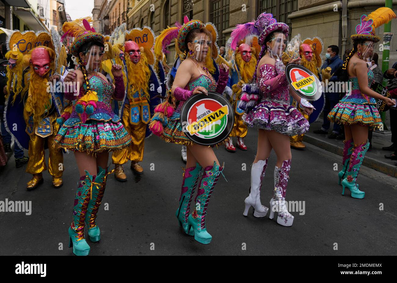 Dancers perform to celebrate the National Day of the Morenada Dance in ...