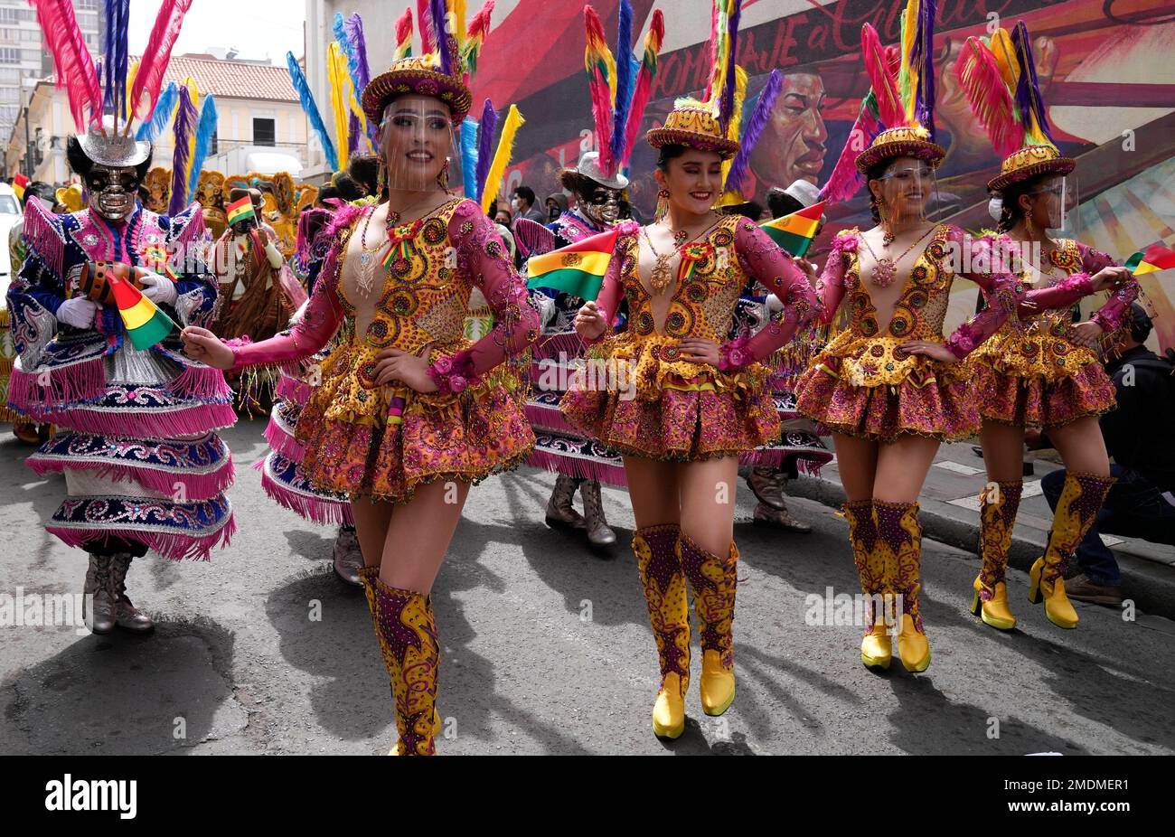 Dancers perform to celebrate the National Day of the Morenada Dance in ...