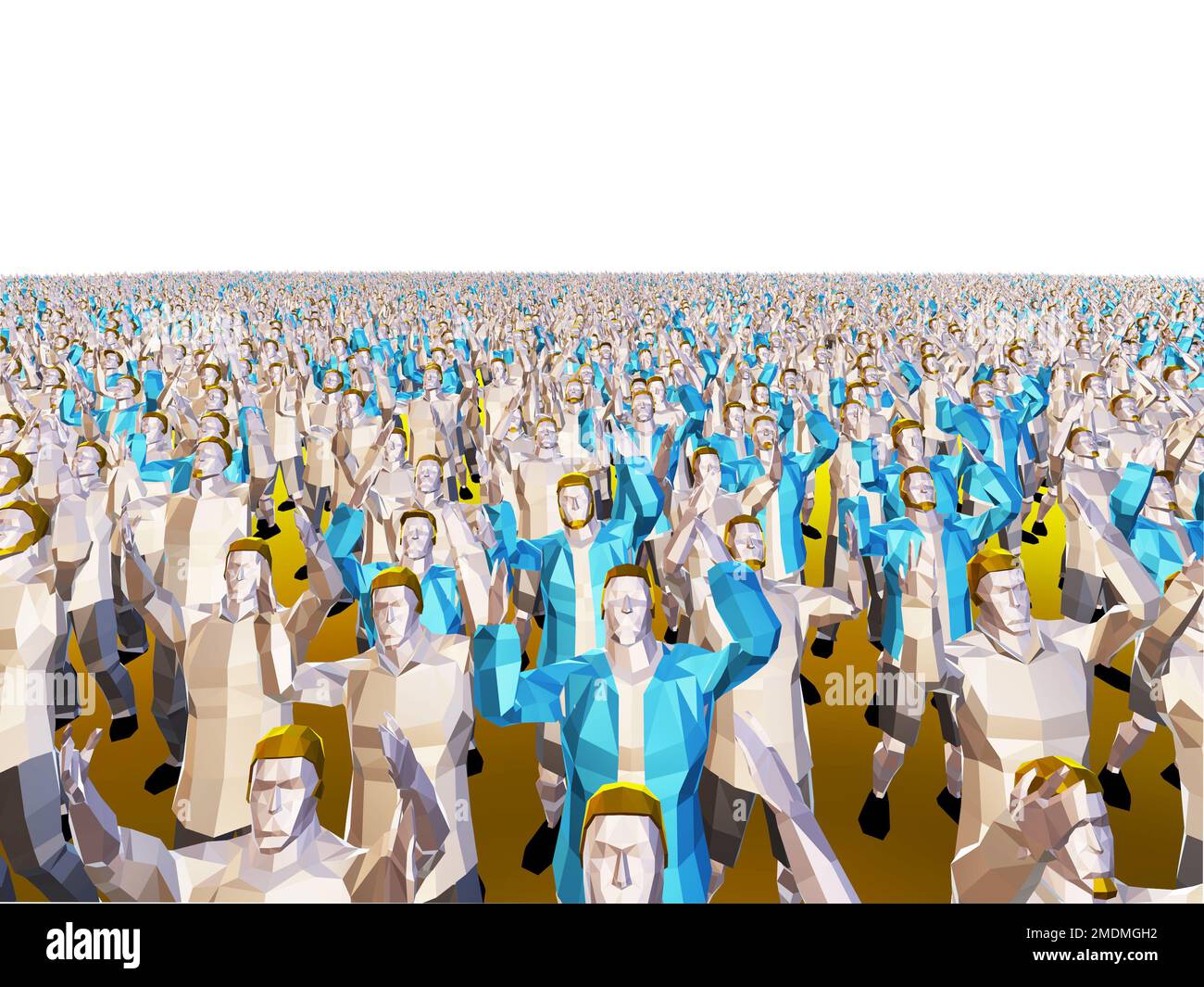 abstract crowd of people at a music party, for example, 3d rendering ...