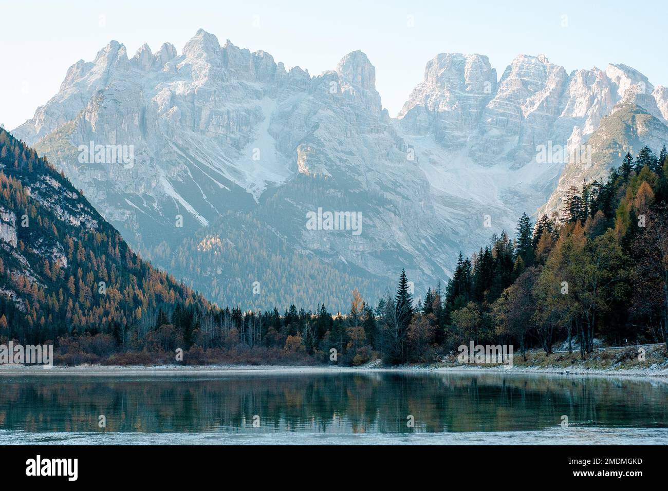 Landro Lake, Dolomites Stock Photo - Alamy