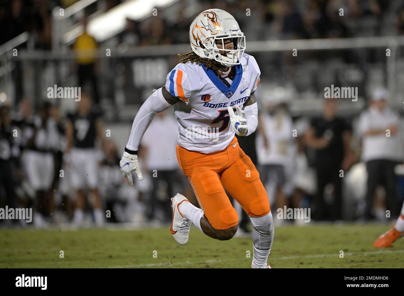 Boise State wide receiver Stefan Cobbs (5) runs a route during the ...