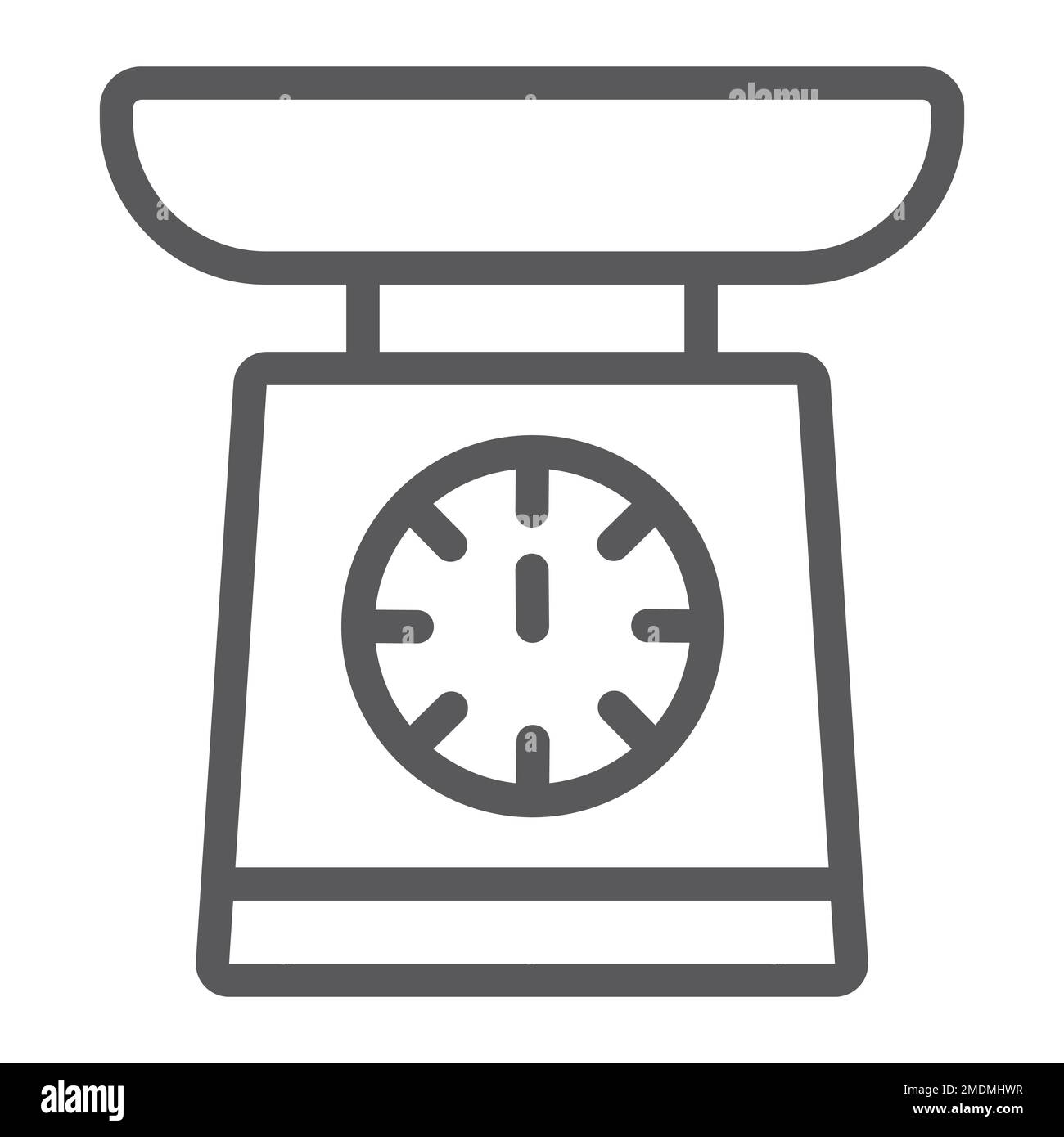 Scale line icon, measurement and weight, kitchen scale sign, vector ...