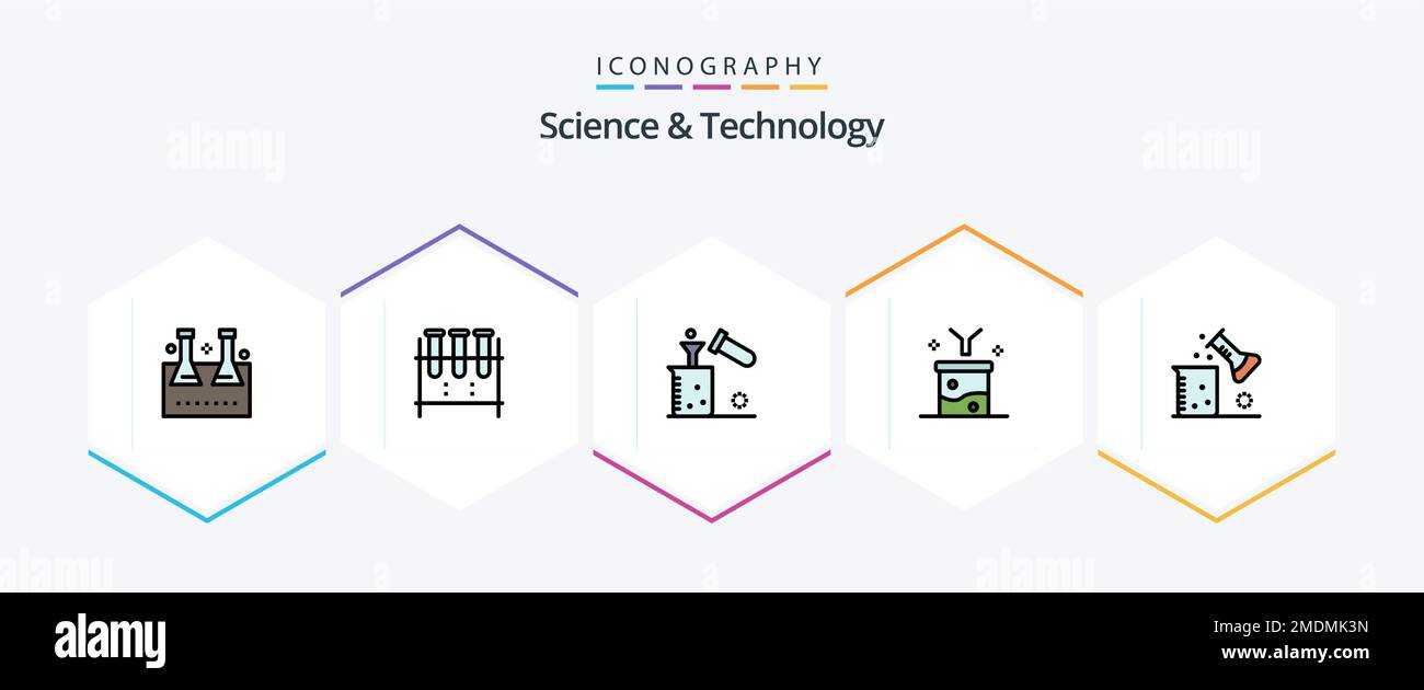 Science And Technology 25 Filledline Icon Pack Including Science Lab Chemical Science Test