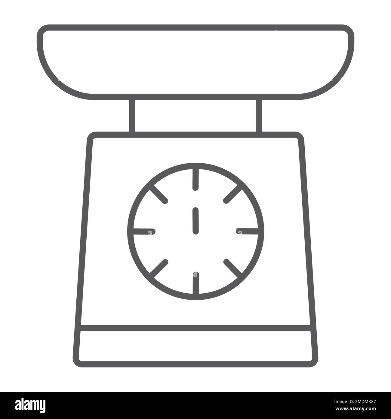 Scale thin line icon, measurement and weight, kitchen scale sign ...