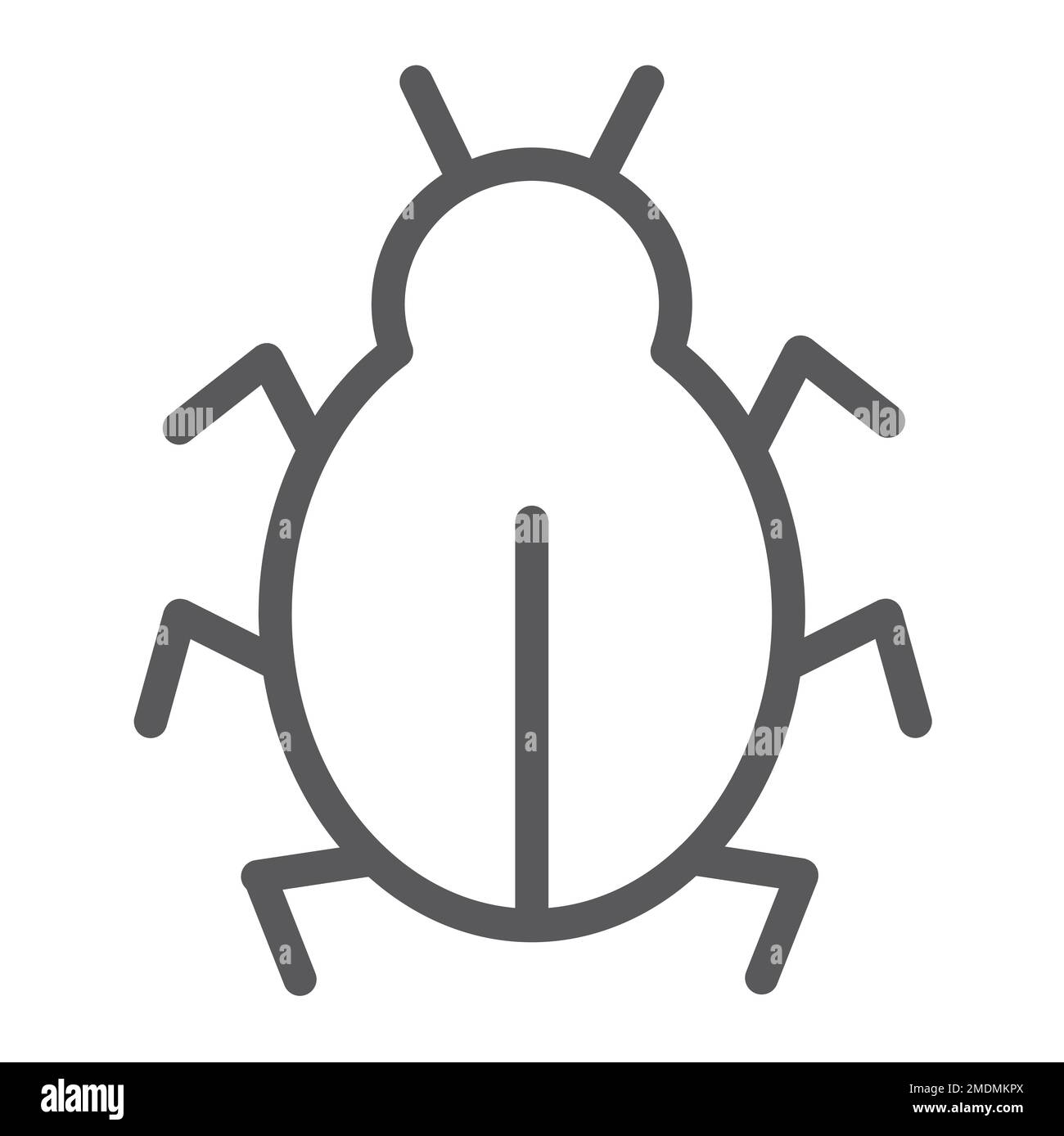 Virus Line Icon Security And Internet Computer Bug Sign Vector Graphics A Linear Pattern On