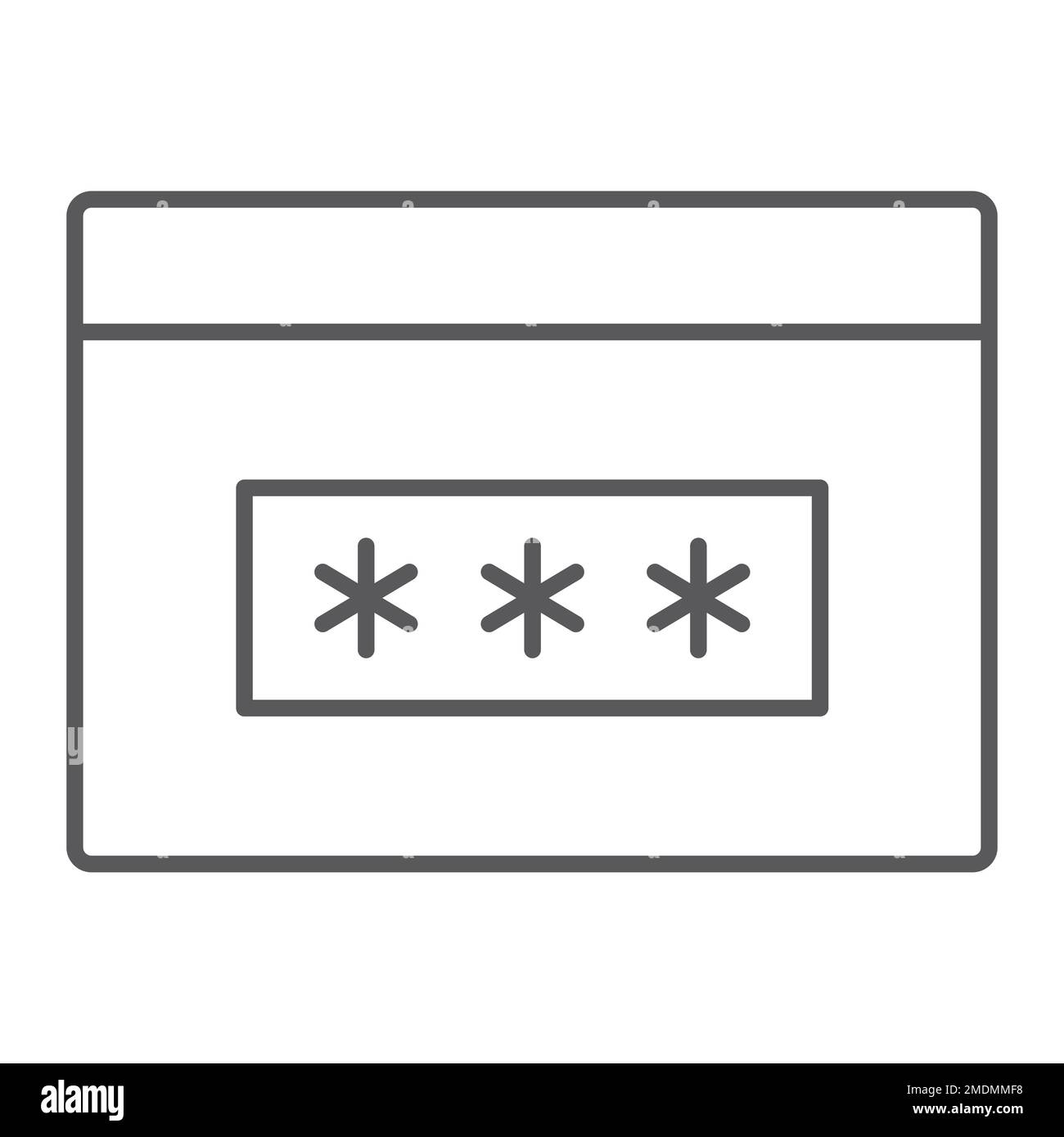 Password thin line icon, security and access, browser sign, vector graphics, a linear pattern on ...