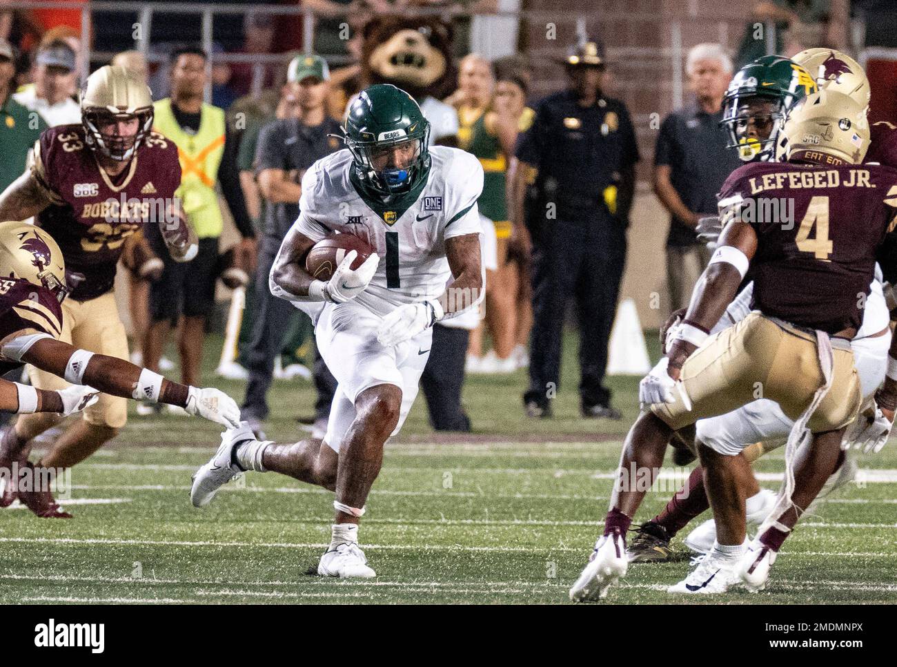 Baylor Tristan Ebner (1) runs during the second half of an NCAA college ...