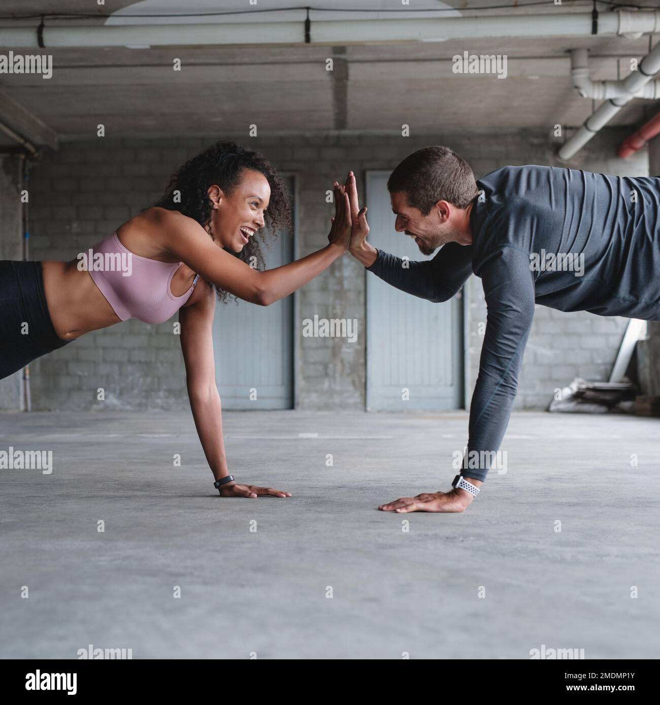 Were always motivating each other. a sporty young couple exercising ...