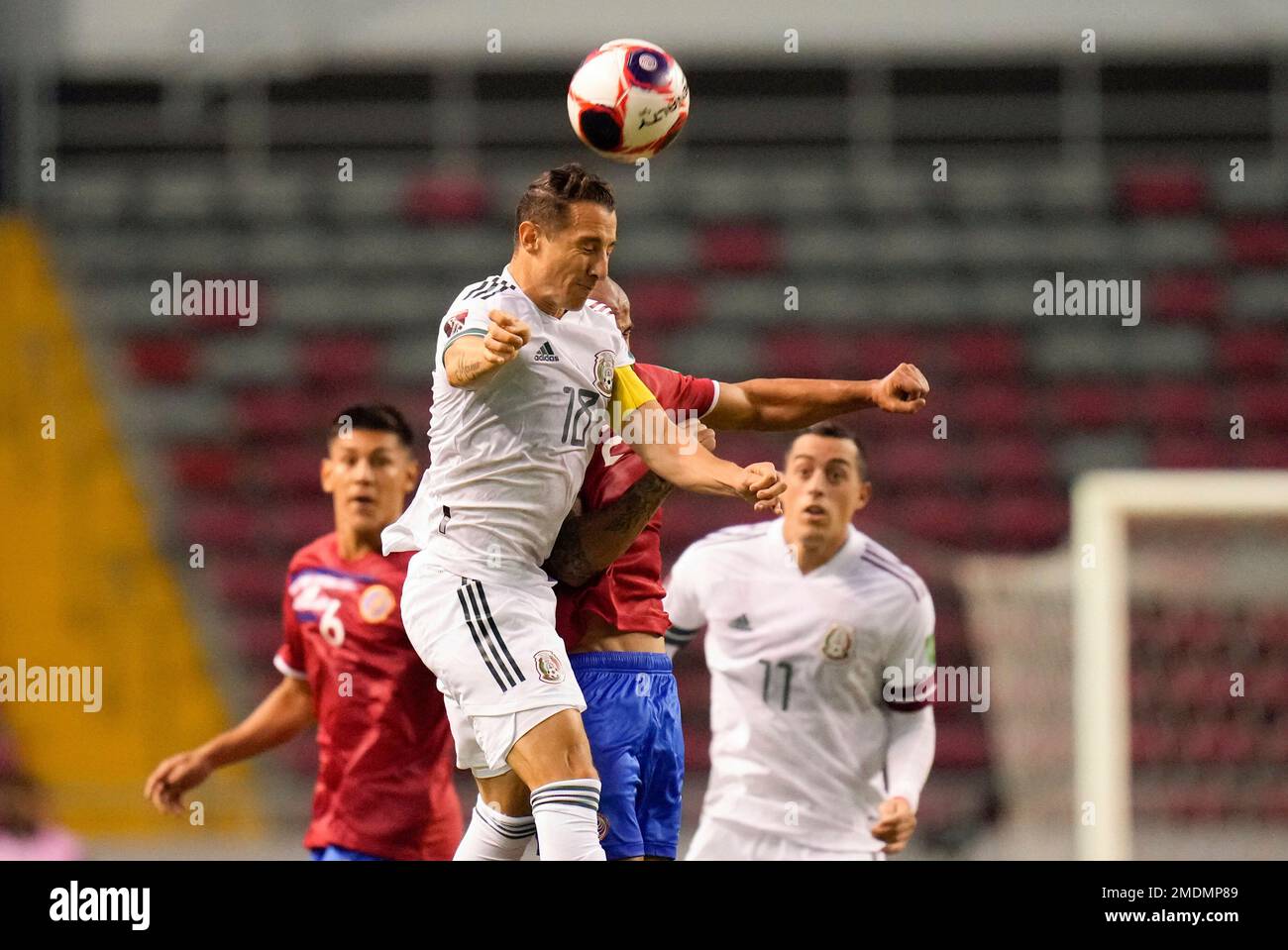 Mexico's Andres Guardado, front, and Costa Rica's Ricardo Blanco fight ...