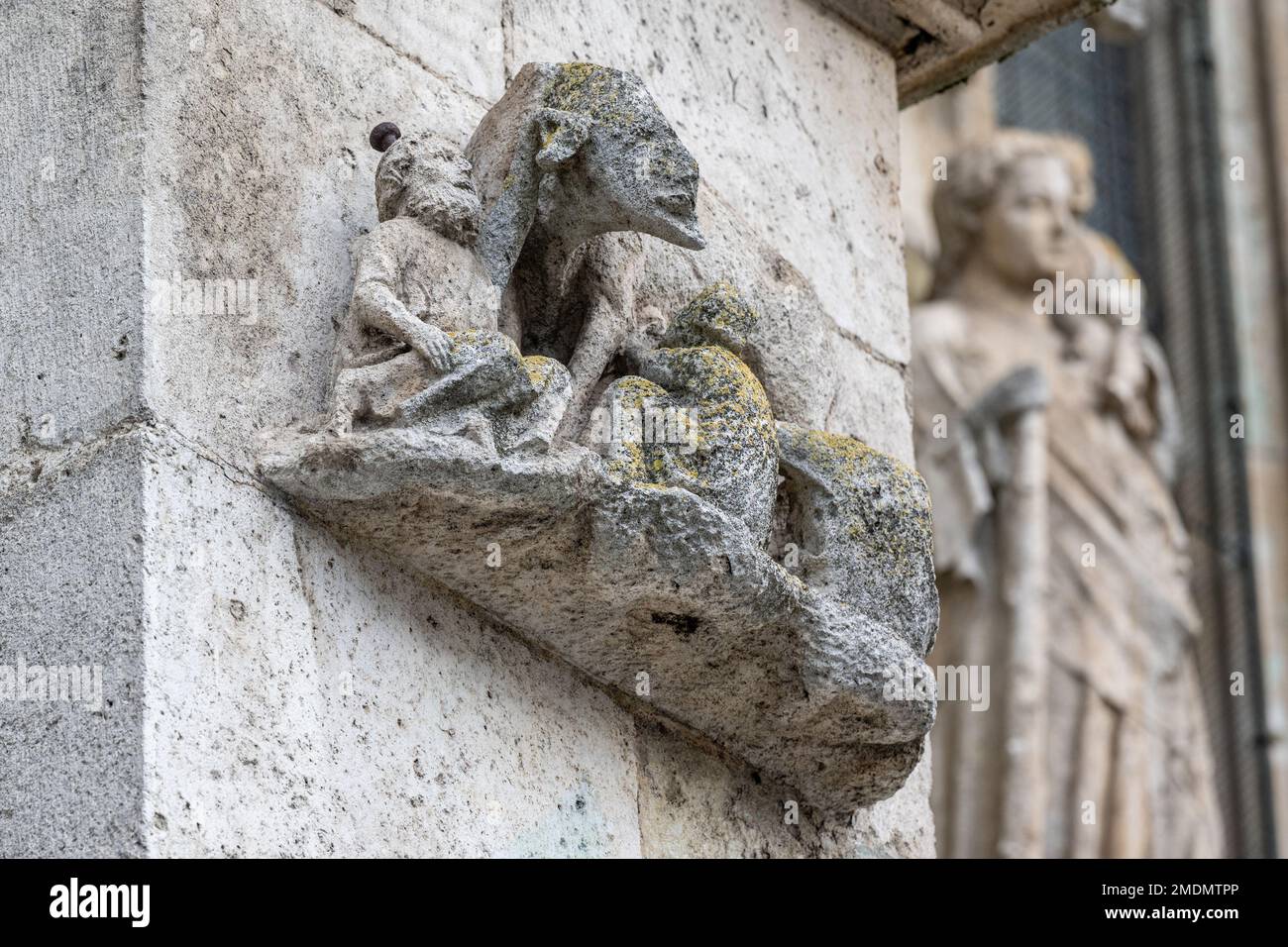 Regensburg, Germany. 23rd Jan, 2023. The sculpture "Judensau" at St ...