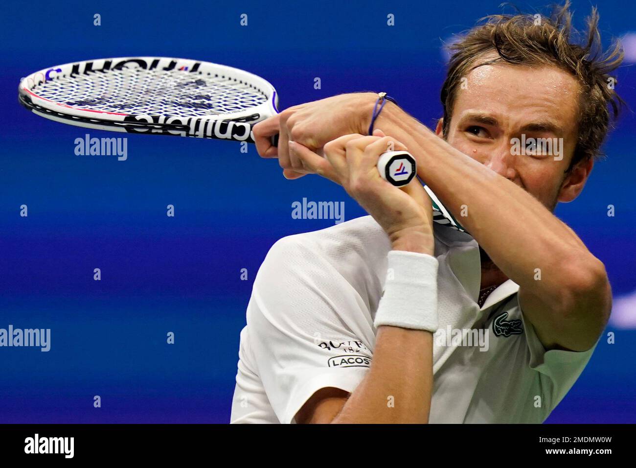 Daniil Medvedev, of Russia, returns to Daniel Evans, of the United ...