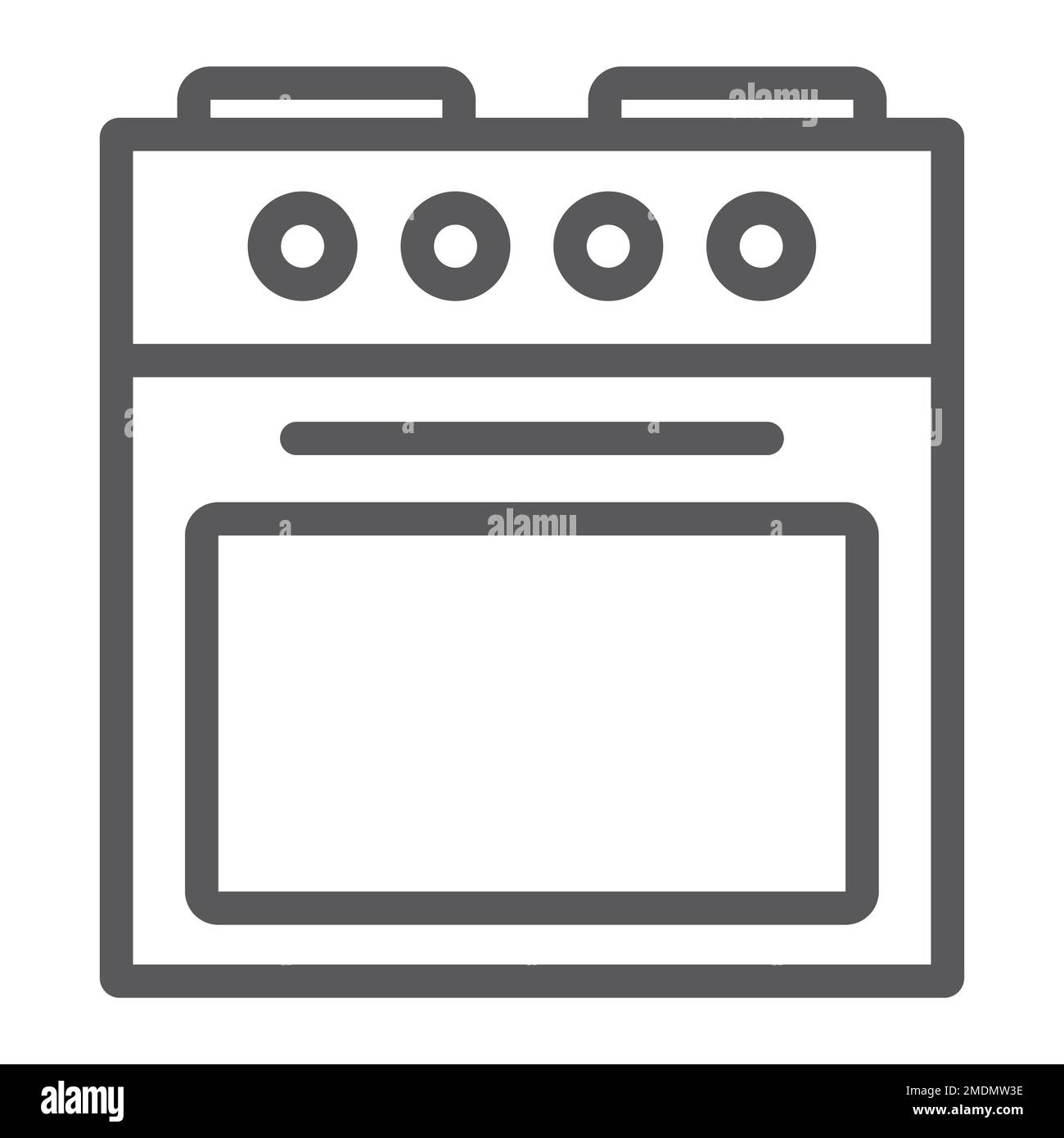 Oven line icon, home and appliance, stove sign, vector graphics, a ...