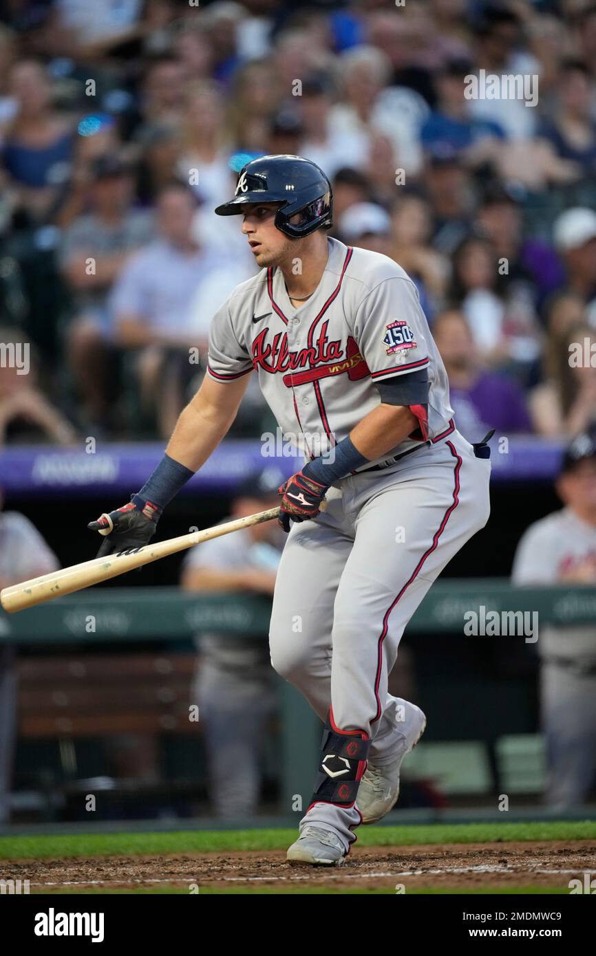 Atlanta Braves third baseman Austin Riley (27) in the third inning of a ...