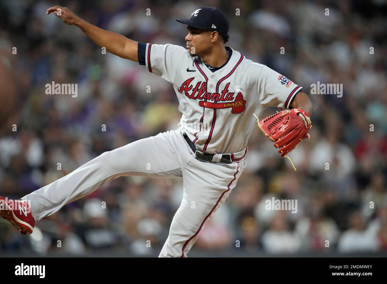Atlanta Braves relief pitcher Edgar Santana (67) in the fourth inning ...