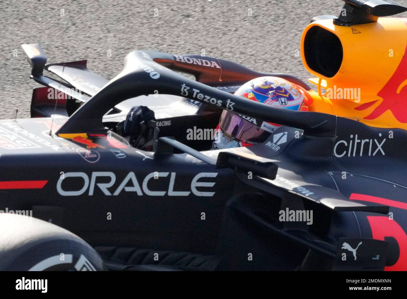 Red Bull driver Max Verstappen of the Netherlands steers his car during ...