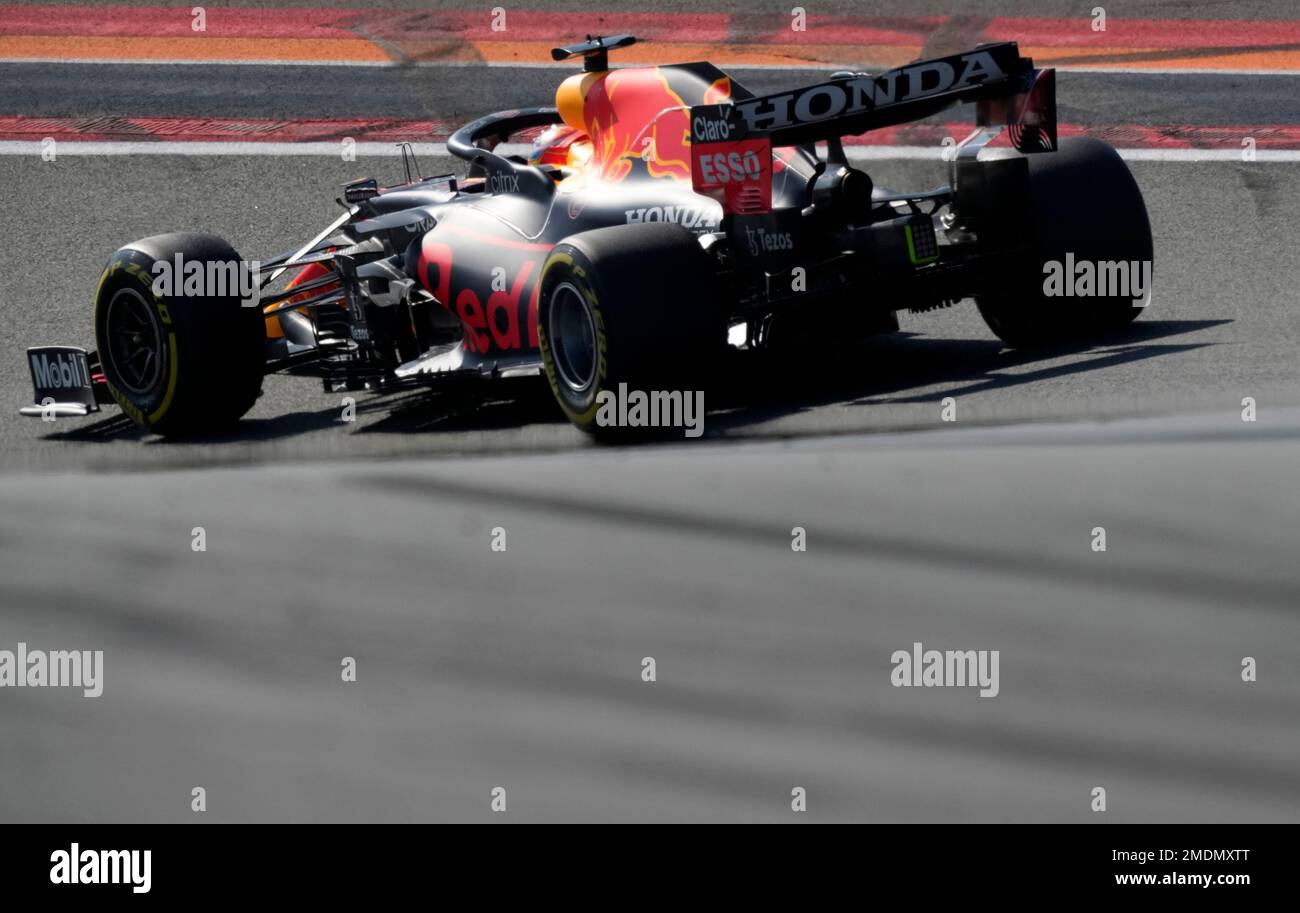 Red Bull driver Max Verstappen of the Netherlands steers his car during ...