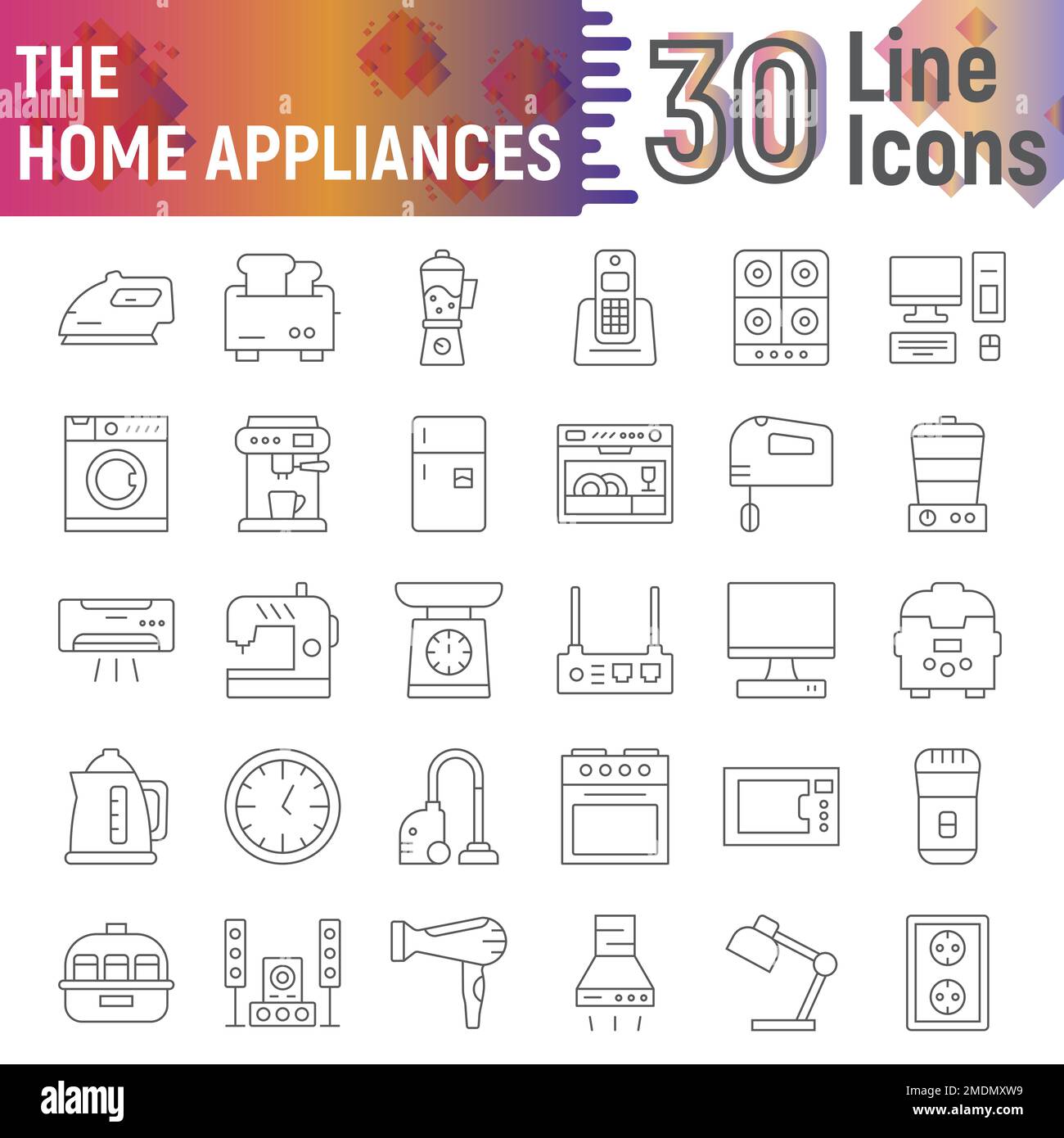 Kitchen appliances icon sign symbols hi-res stock photography and ...
