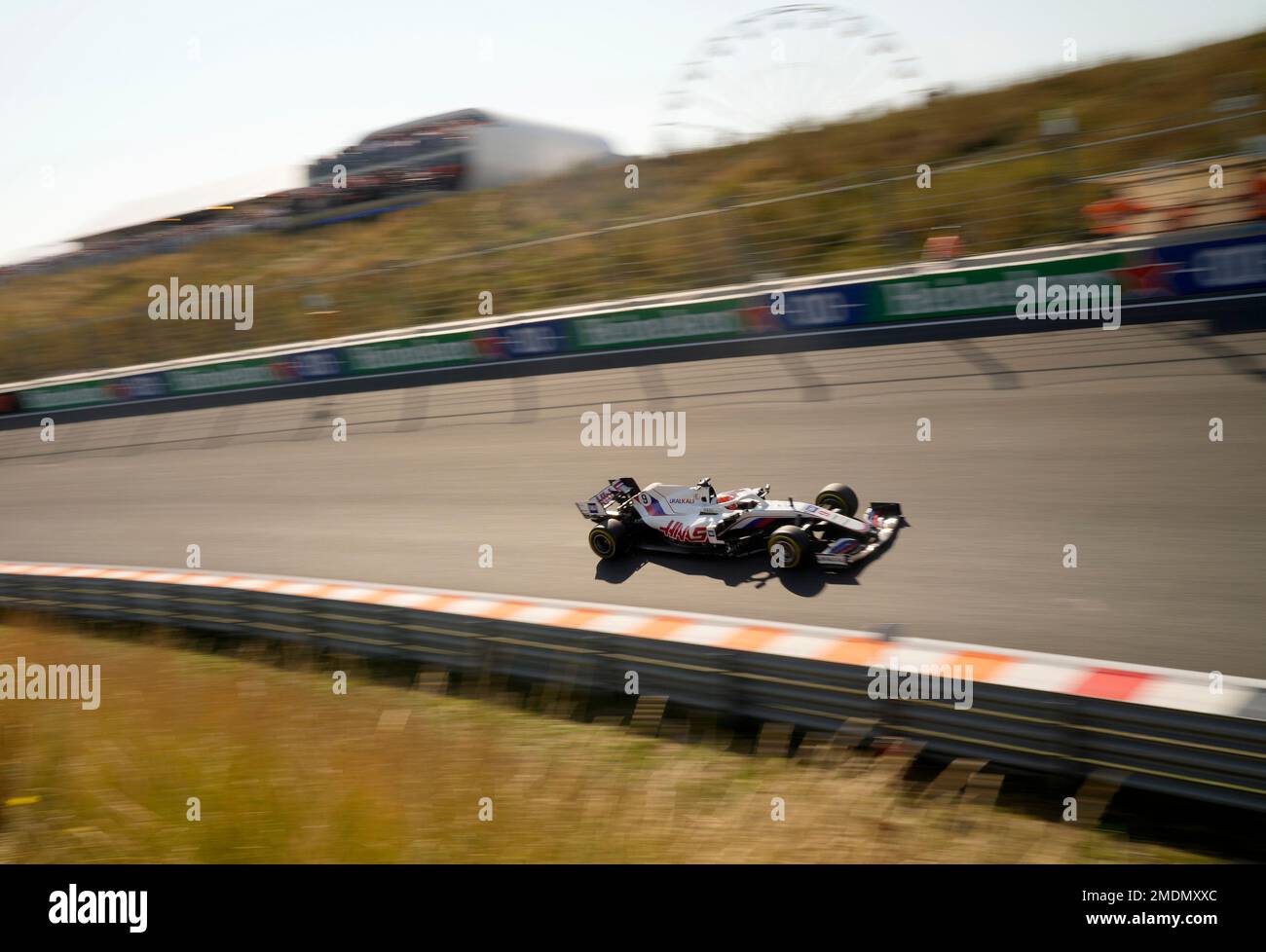 Haas driver Nikita Mazepin of Russia steers his car during the Formula ...