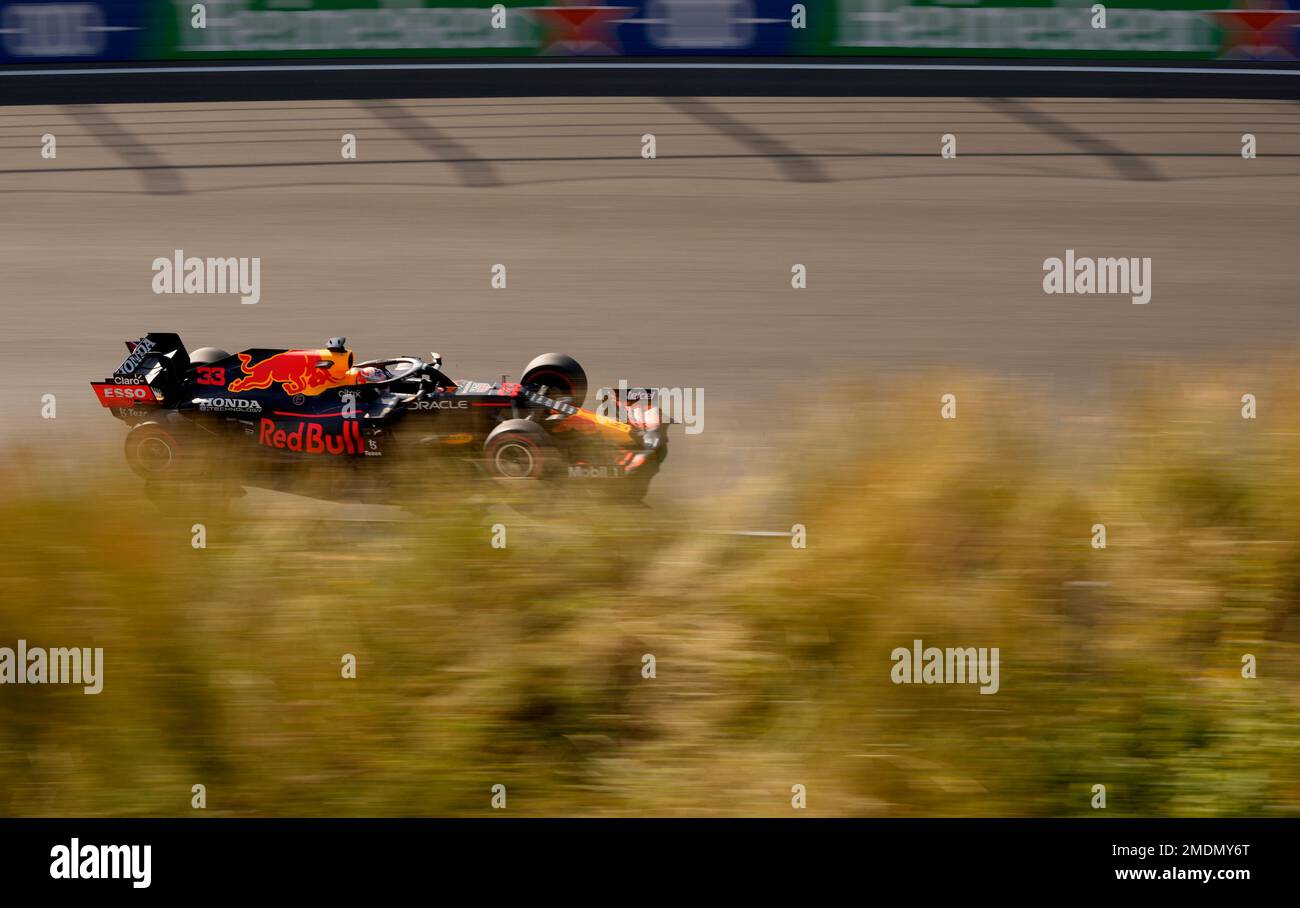Red Bull driver Max Verstappen of the Netherlands steers his car during ...