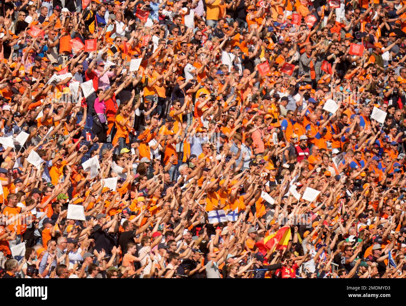 Fans cheer during the drivers parade before the Formula One Dutch Grand ...