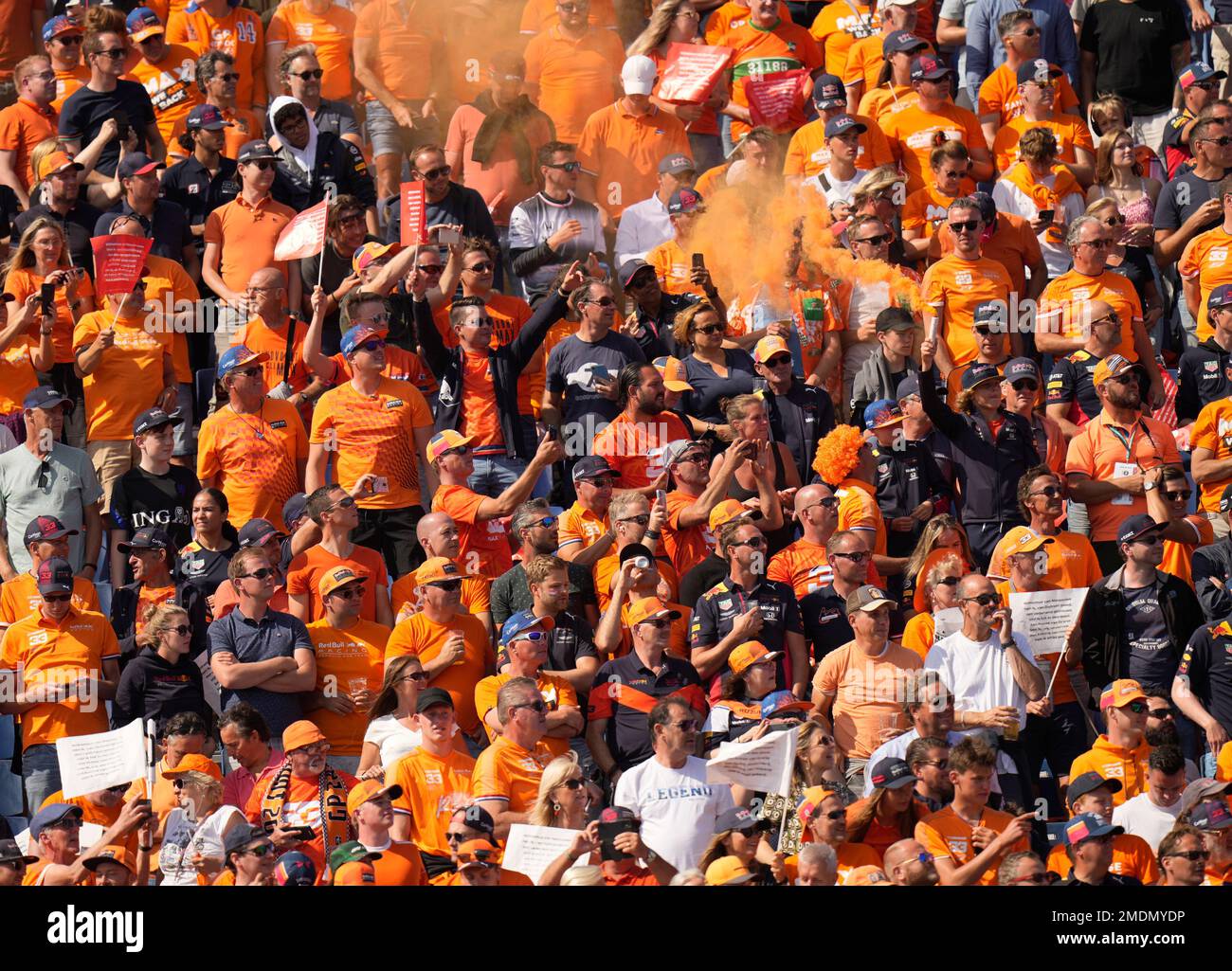 Fans cheer during the drivers parade before the Formula One Dutch Grand ...